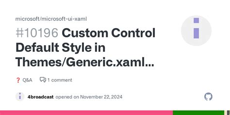 Custom Control Default Style In Themes Generic Xaml Not Applied