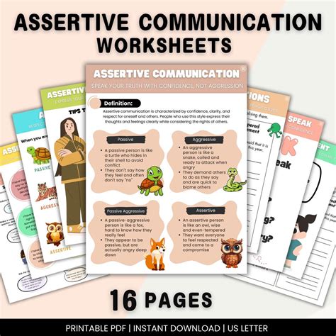 Assertive Communication Worksheets Communication Skills Social Skills