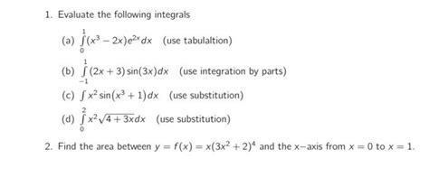 solved 1 evaluate the following integrals a