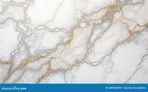 Luxurious Marble Texture With White Gray And Gold Veins Stock
