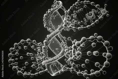 Skeleton Structure Of Dna Sequence Molecules Bright White Lines