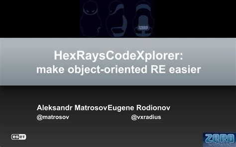 Aleksandr Matrosov Eugene Rodionov Hexrayscodexplorer Make Object