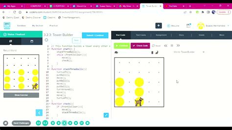 Code Hs Tower Builder Esaias Hernandez Youtube