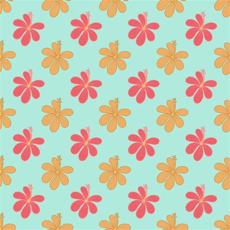 Cute Hibiscus Seamless Pattern Hawaii Pattern 53386266 Vector Art At Vecteezy