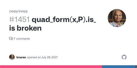 Quadformxpisdcp Is Broken · Issue 1451 · Cvxpycvxpy · Github