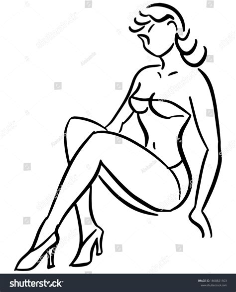 Line Drawing Sexual Womans Silhouette Stock Vector Royalty Free 1860821503 Shutterstock