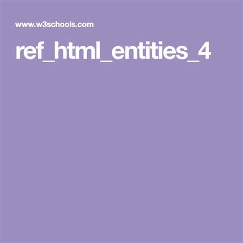 Refhtmlentities4 Tutorial Css Javascript
