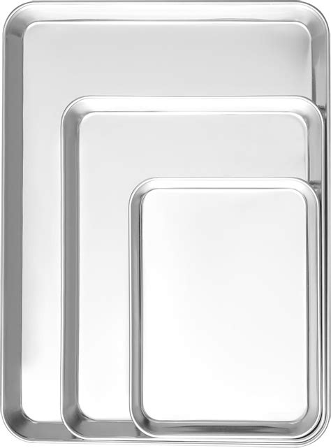 Iceice 3 Pack Stainless Steel Baking Sheets Non Stick Cookie Sheets And Pans For