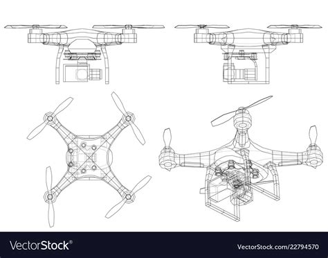 drone concept rendering 3d royalty free vector image