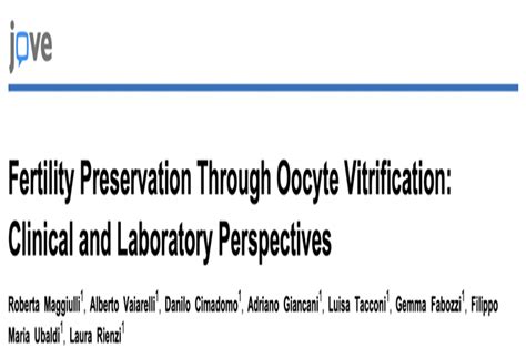 Fertility Preservation Through Oocyte Vitrification