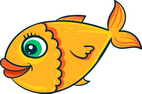 Cute Yellow Fish Illustration Vector On White Background 13760070