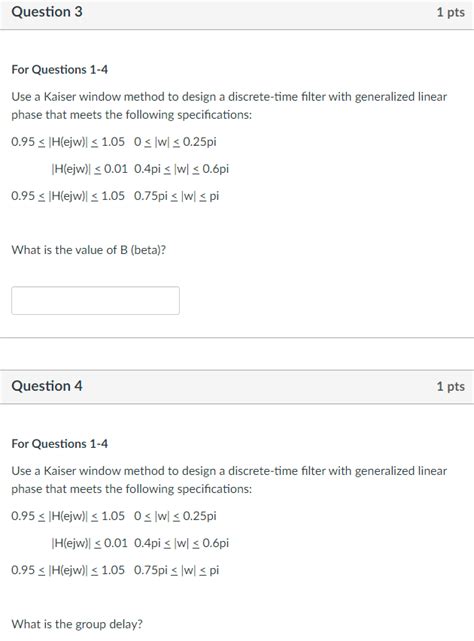 question 3 1 pts for questions 1 4 use a kaiser