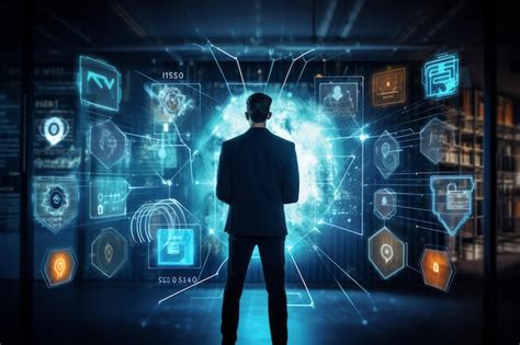 Strengthening Security Awareness In Business Young Businessman Embraces Technology And