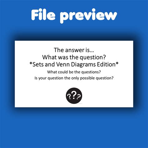 What Was The Question Sets And Venn Diagrams Special Andy Lutwyche