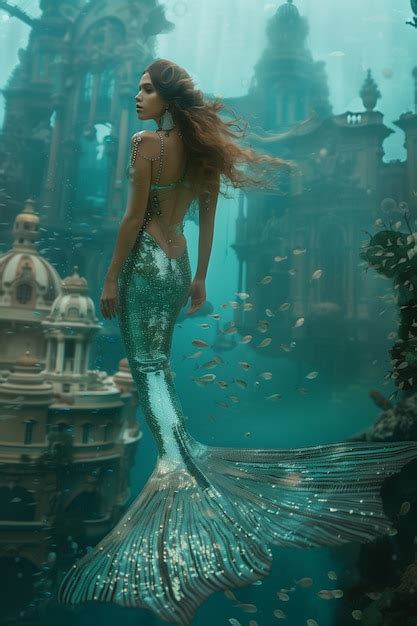 Free Photo Dreamy Mermaid Underwater