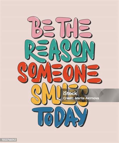 벽 예술 장식 티셔츠 인쇄를 위한 손으로 그린 독특한 버블 텍스트 레터링 디자인이 있는 벡터 포스터 긍정적인 생각을 유지하십시오 동기 부여 영감 인용문 오늘 누군가가 웃는