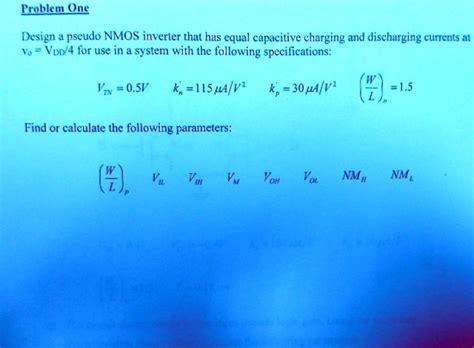 Solved Design A Pseudo Nmos Inverter That Has Equal Capacitive