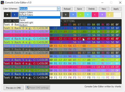 Console Color Editor And Manager Codigobit Apps