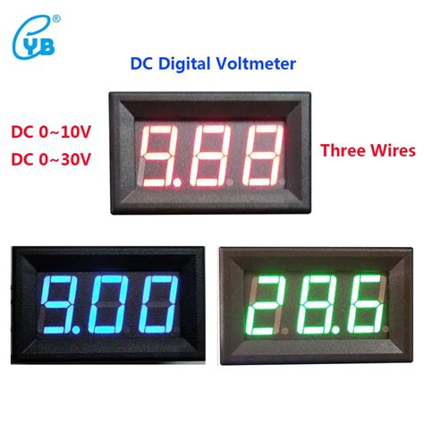 YB DC Digital Voltmeter DC V V Three WireS LED DC Digital Voltage Meter Tester High