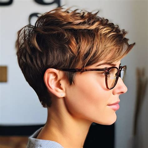 Short Modern Very Short Pixie Cut Glasses Rear View Woman 4 By Urs