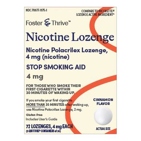 Foster And Thrive™ Nicotine Polacrilex Lozenges 4 Mg Nicotine Cinnamon