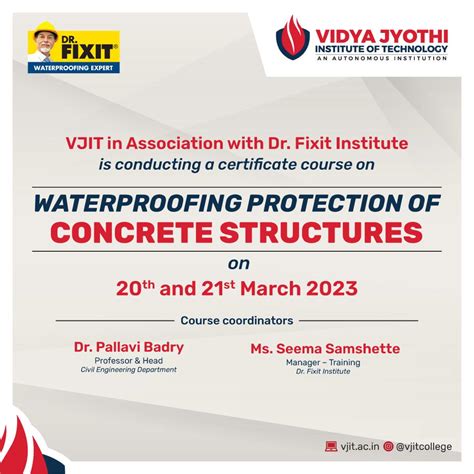 Certificate Course On Waterproofing Protection Of Concrete Structures