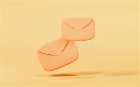 message envelope with cartoon style 3d rendering stock illustration