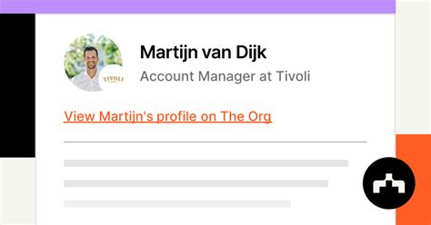 Martijn Van Dijk Account Manager At Tivoli The Org