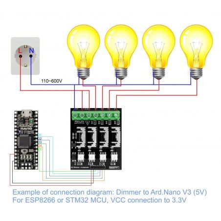 Modulo Dimmer Ac Canales A Compatible Con Arduino