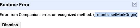 Error Unrecognized Method Irritantssetmarkorigin App Inventor