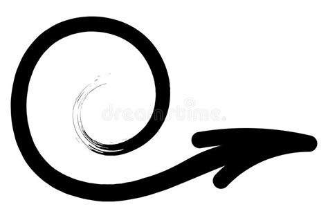 The Arrow Is Round Sketch The Circular Pointer Unravels And Points To The Right Stock Vector