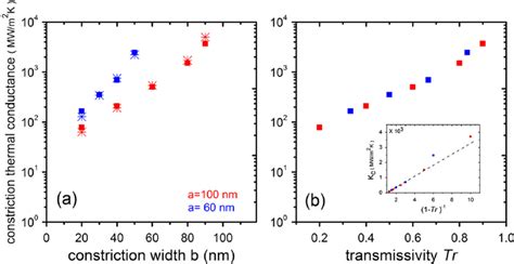 scaling behavior of the constriction thermal conductance the
