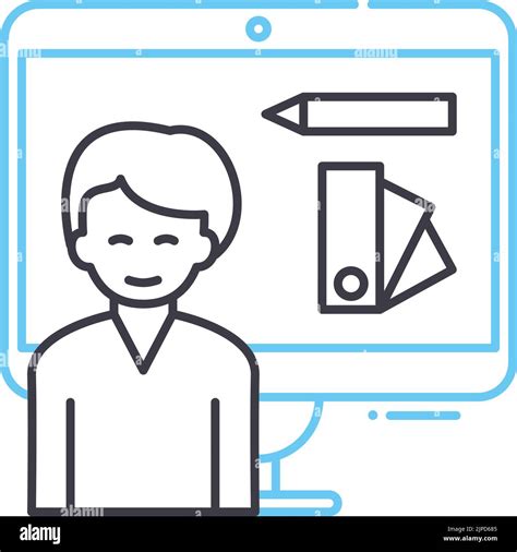 Ui Designer Male Line Icon Outline Symbol Vector Illustration Concept Sign Stock Vector Image