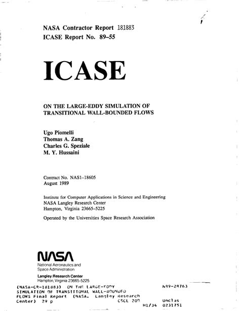 Pdf On The Large Eddy Simulation Of Transitional Wall Bounded Flows