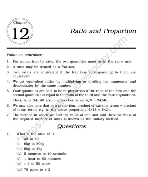 Ratio And Proportion Questions And Answers