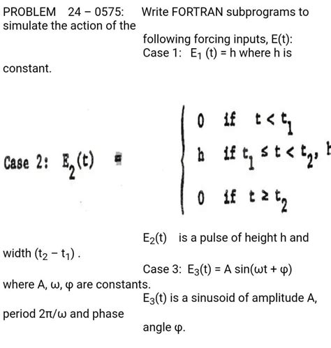 Solved PROBLEM Write FORTRAN Subprograms To Chegg