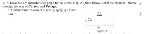 Solved A Draw The I V Characteristics Graph For The Chegg Com
