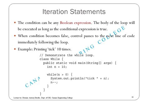 Control Statements In Java Pdf