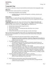 Understanding Topographic Maps Geology Lab Essentials Course Hero