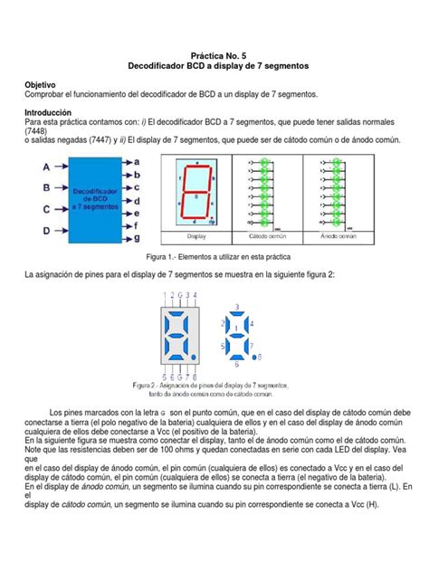 Decodificador 7 Segmentos Pdf Cátodo Electromagnetismo