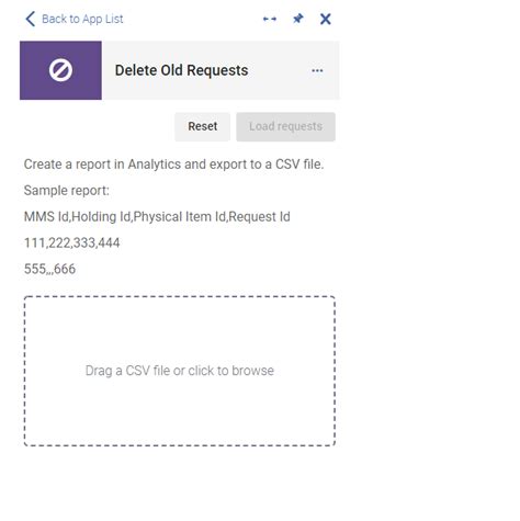 Delete Old Requests Ex Libris Developer Network