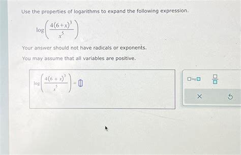 Solved Use The Properties Of Logarithms To Expand The Chegg