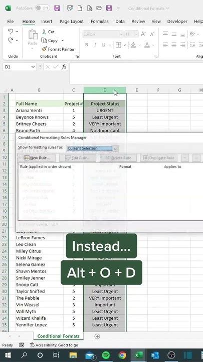 Conditional Formatting Shortcut In Excel Shorts Youtube