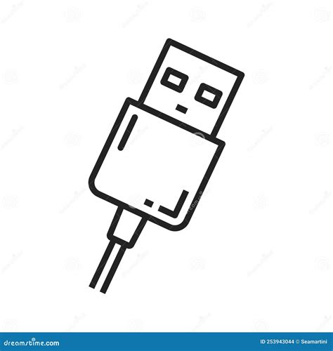 Standard Input Usb Connection Plug Isolated Icon Stock Vector