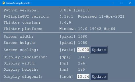 Scaling · Issue 1907 · Pysimpleguipysimplegui · Github