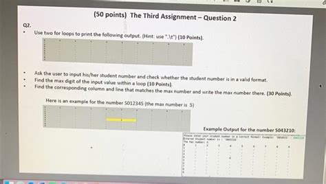 Solved Use Two For Loops To Print The Following Output