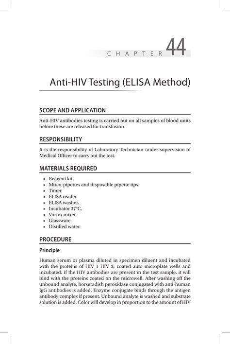 PDF Chapter Anti HIV Testing ELISA Method