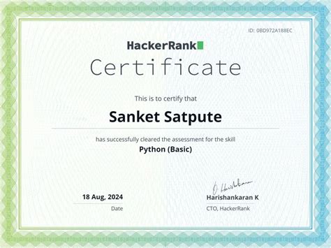 Sanket Satpute On Linkedin Python Programming Learning Certification