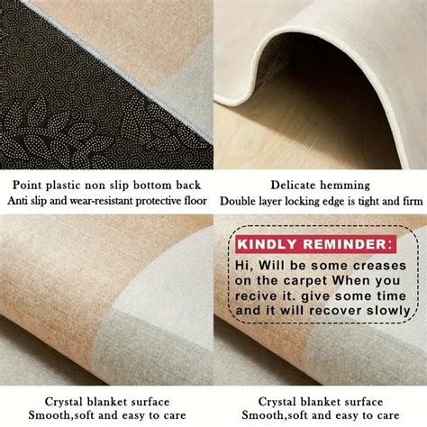 1pc 벨벳 미끄럼 방지 러그 양각 처리된 뒷면 800gsm 고강도 폴리에스터 섬유 기계 세척 가능 Temu Republic Of Korea