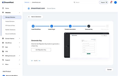 New Migration Dashboard Added To “manage Websites” Dreamhost